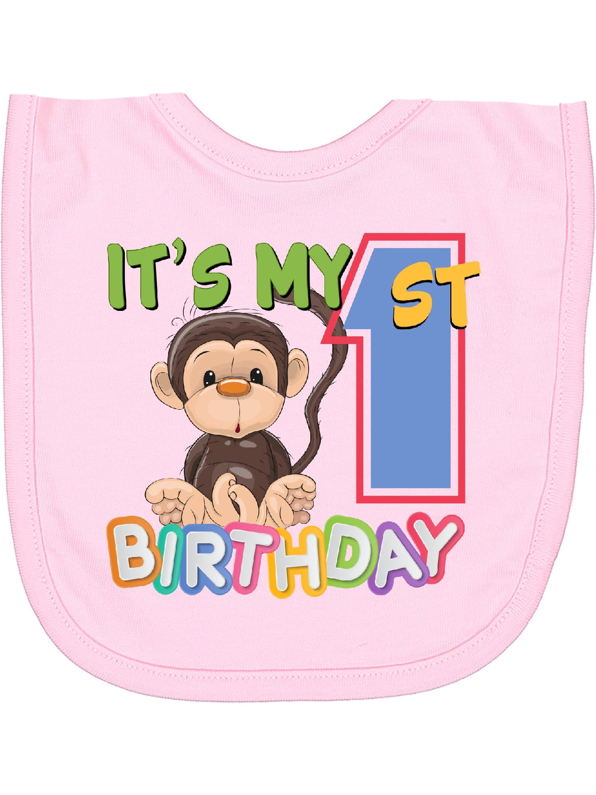 Inktastic Monkey First Birthday Newborn Bib - Walmart.com