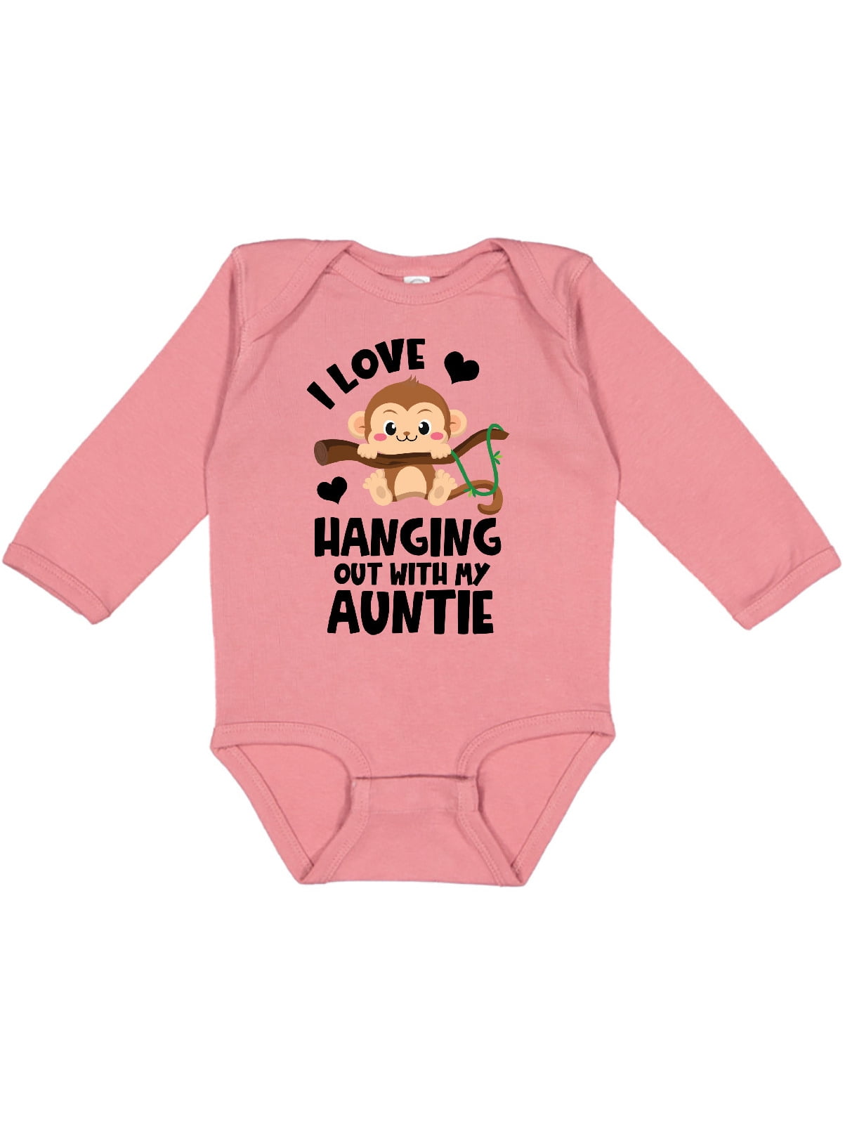 Inktastic Monkey I Love Hanging out with My Auntie Boys or Girls Long ...
