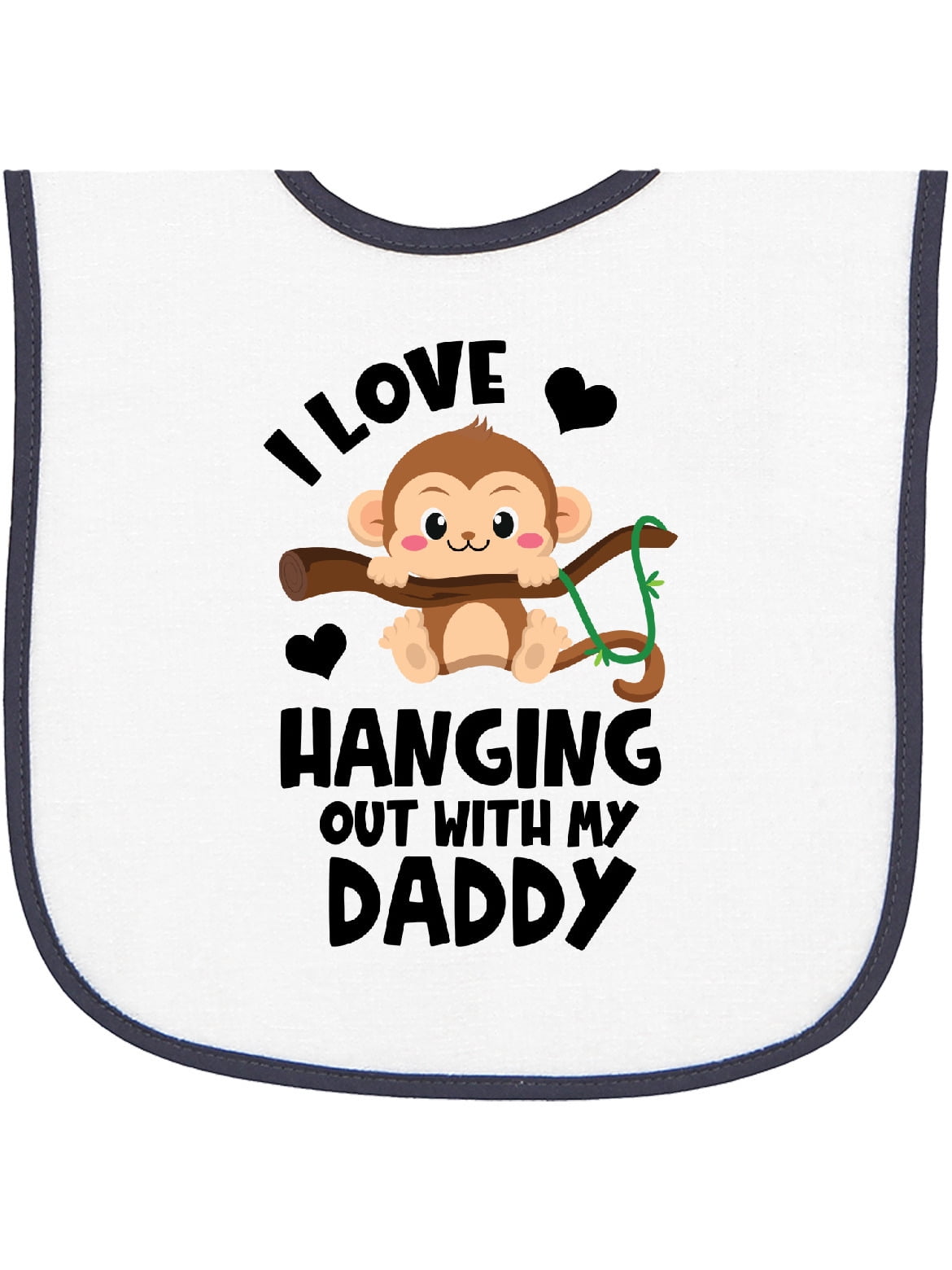 Inktastic Monkey I Love Hanging out with My Daddy Baby Terry Cloth Bib ...