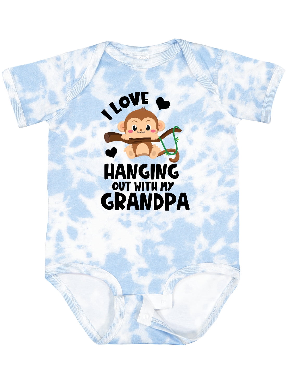 Inktastic Monkey I Love Hanging out with My Grandpa Boys or Girls Baby ...