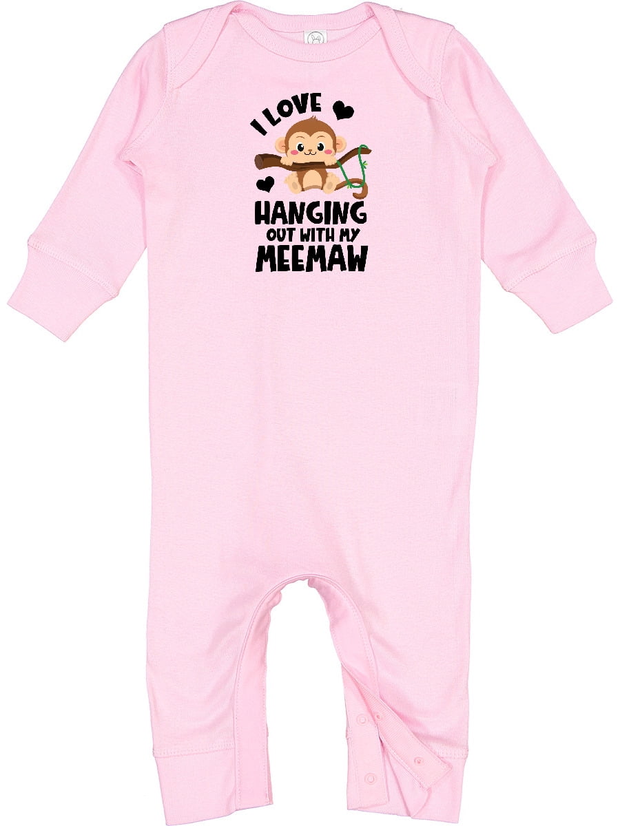 Inktastic Monkey I Love Hanging out with My Meemaw Baby Romper ...