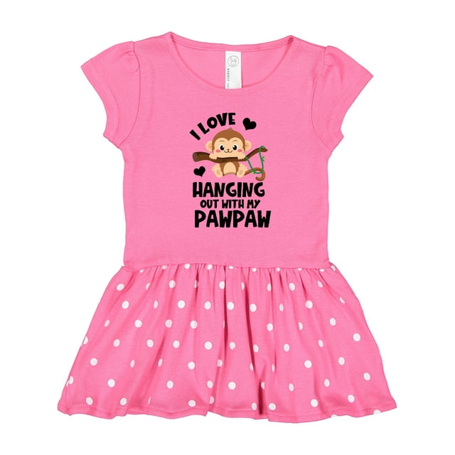 Inktastic Monkey I Love Hanging out with My Pawpaw Girls Toddler Dress ...