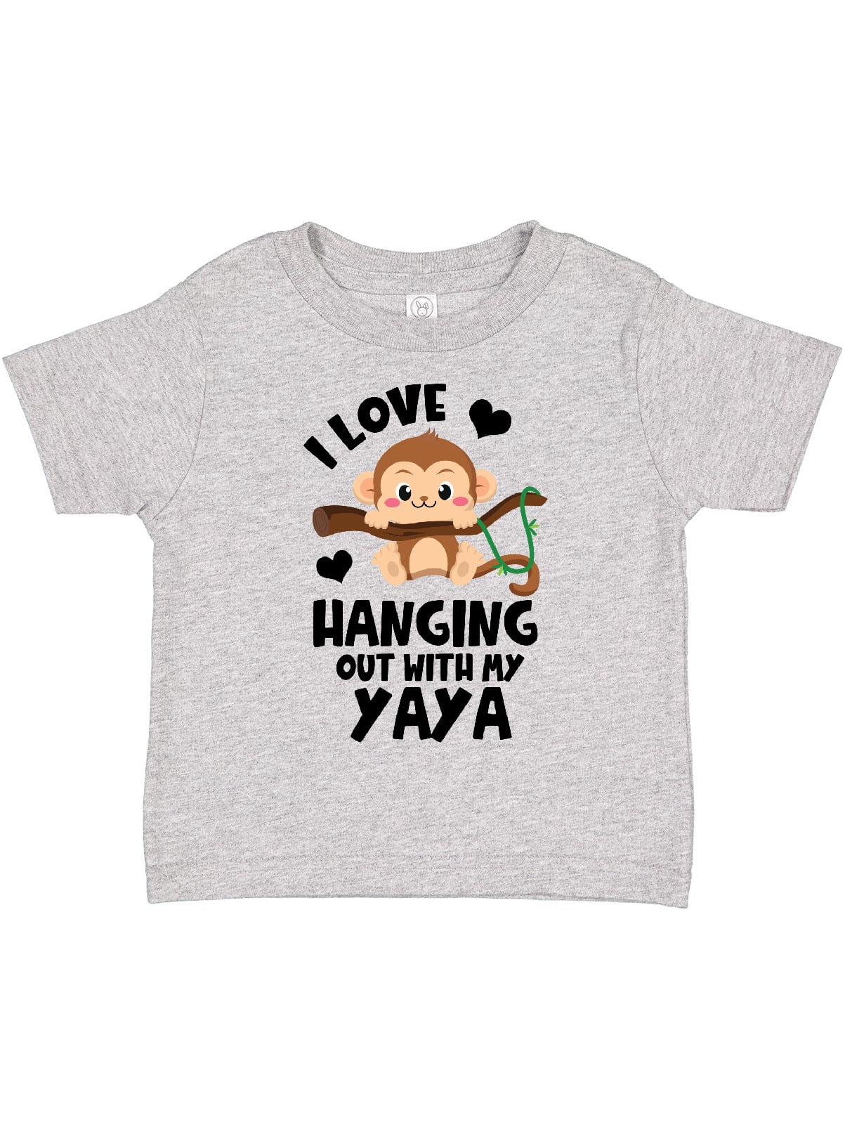 Inktastic Monkey I Love Hanging out with My Yaya Boys or Girls Toddler ...