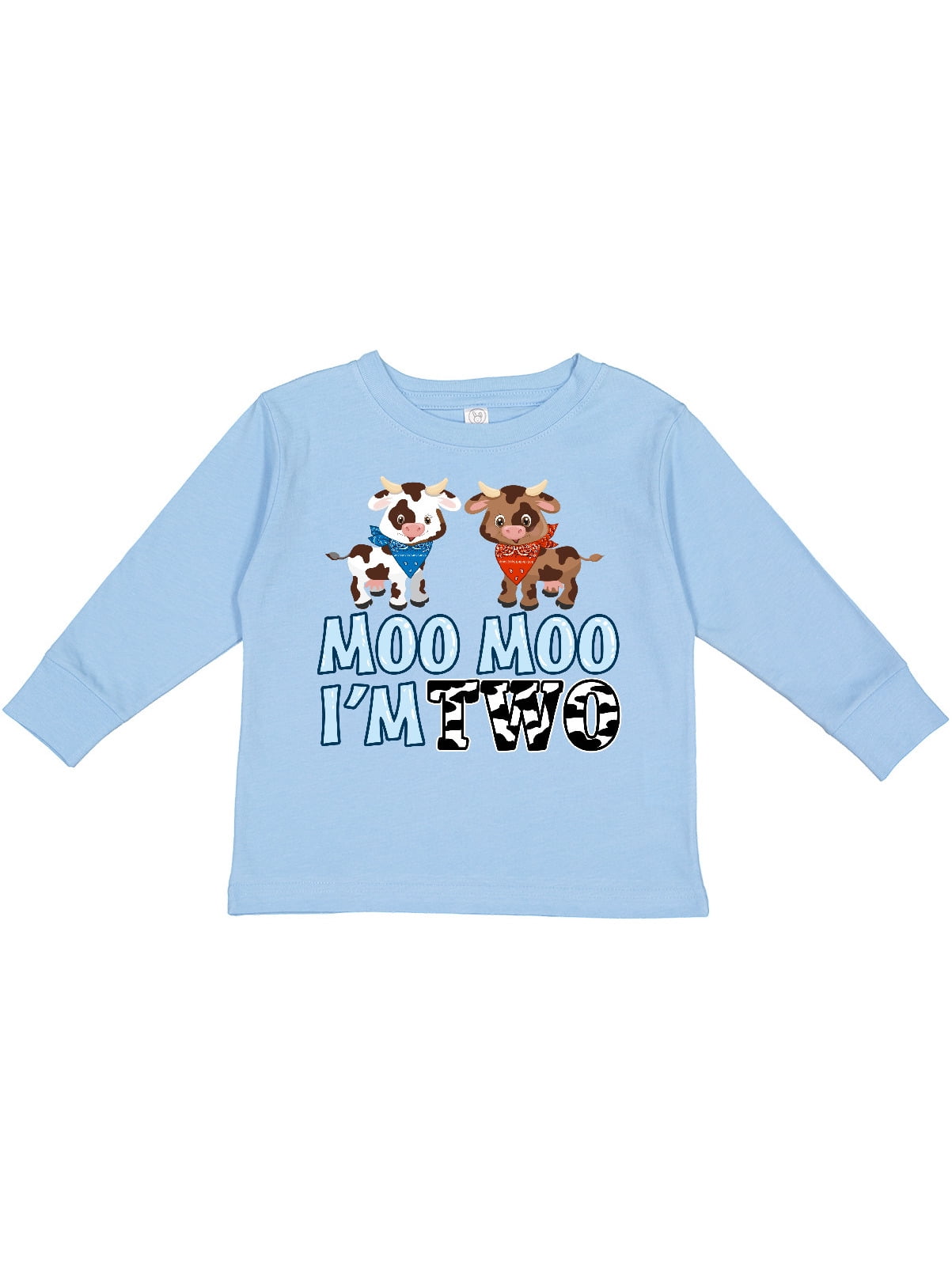 Inktastic Moo Moo I'm 2 with Cute Holstein Cows Boys or Girls Long ...