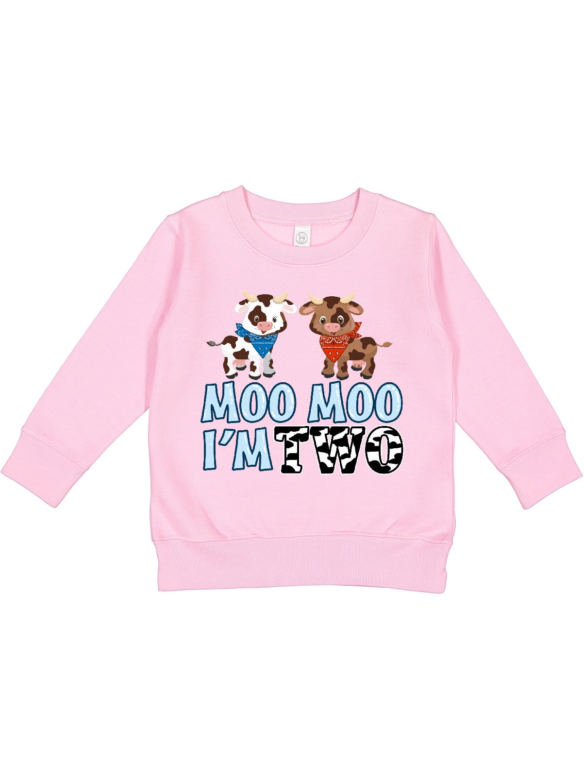Inktastic Moo Moo I'm 2 with Cute Holstein Cows Toddler Sweatshirt ...