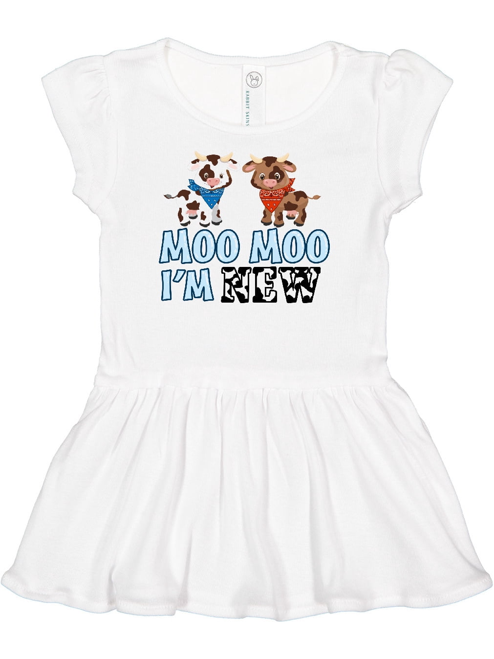 Inktastic Moo Moo I'm New with Cute Holstein Cows Girls Baby Dress ...