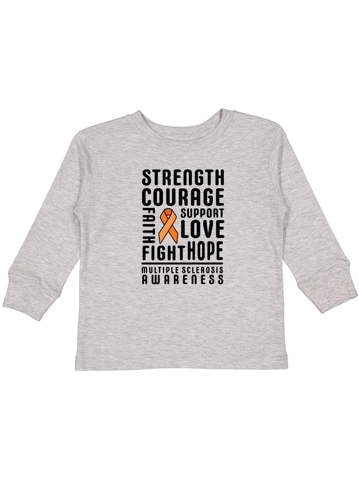 Inktastic Multiple Sclerosis Awareness Strength Courage and Support Boys or Girls Long Sleeve ...