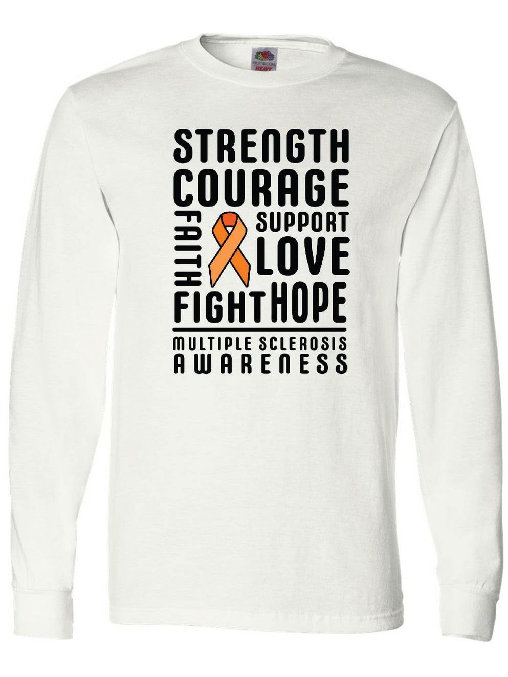 Inktastic Multiple Sclerosis Awareness Strength Courage and Support Long Sleeve T-Shirt ...