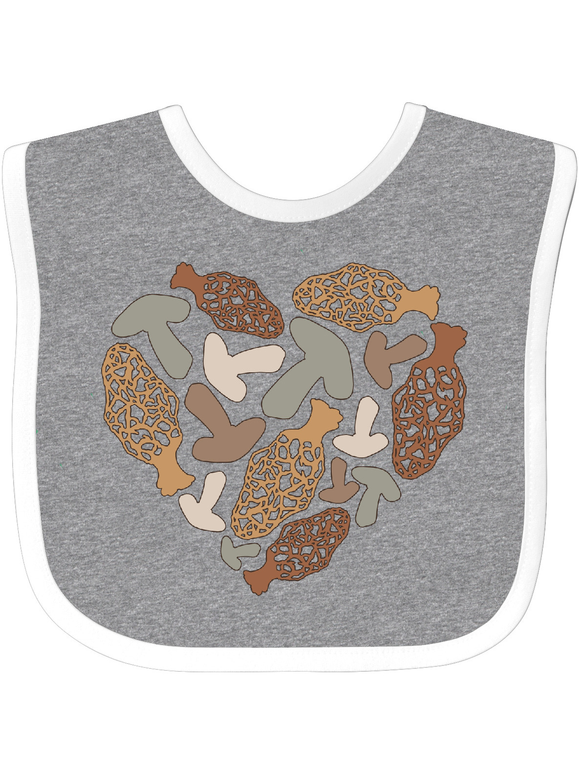 Inktastic Mushrooms and Morels in a Heart Shape Boys or Girls Baby Bib ...