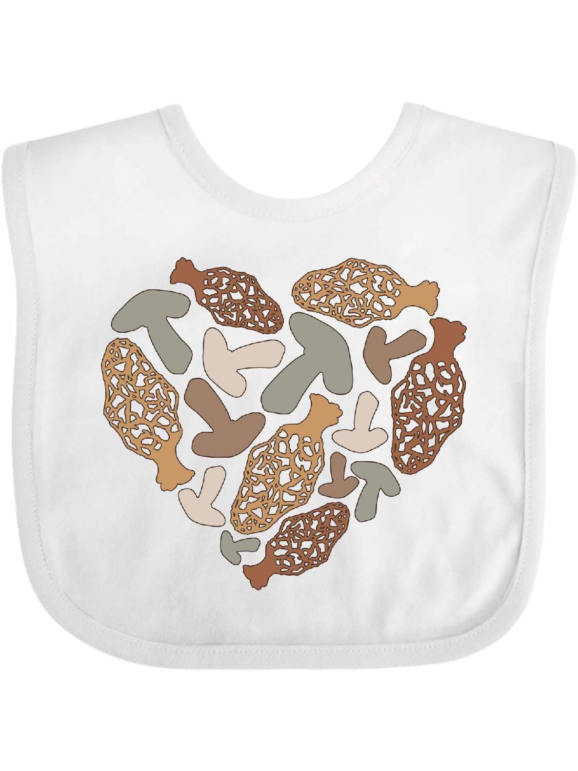 Inktastic Mushrooms and Morels in a Heart Shape Boys or Girls Baby Bib ...