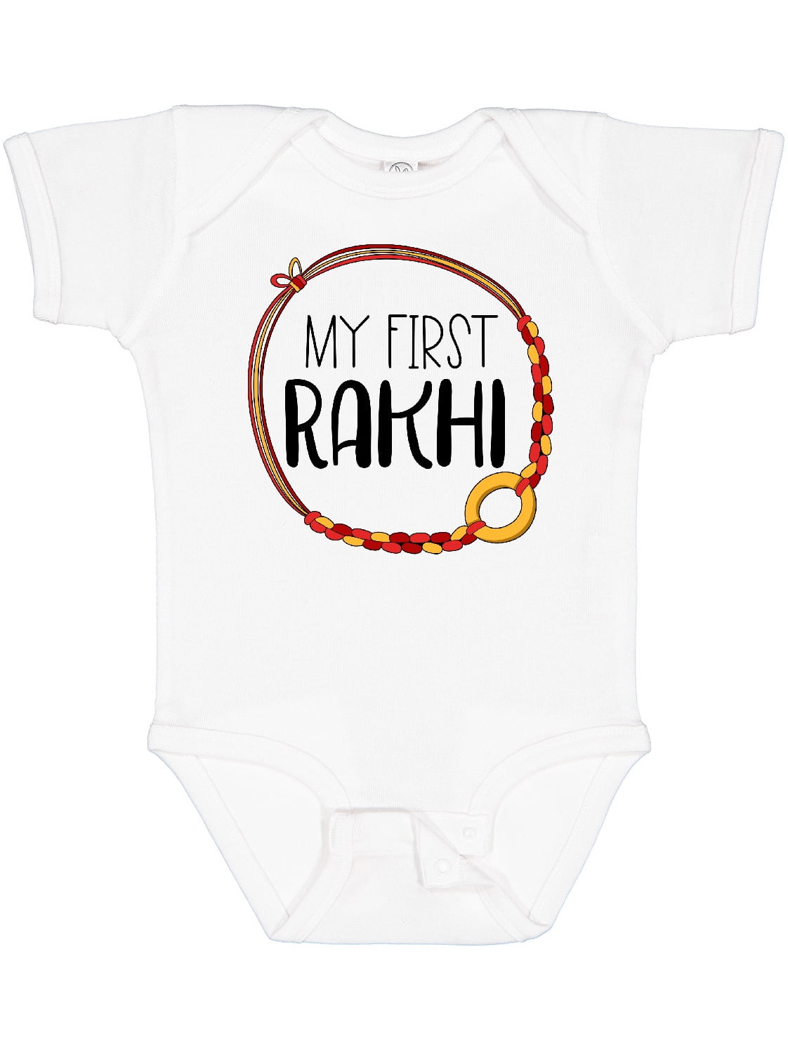 Inktastic My 1st Rakhi Bracelet, Raksha Bandhan Red and Gold Bracelet ...