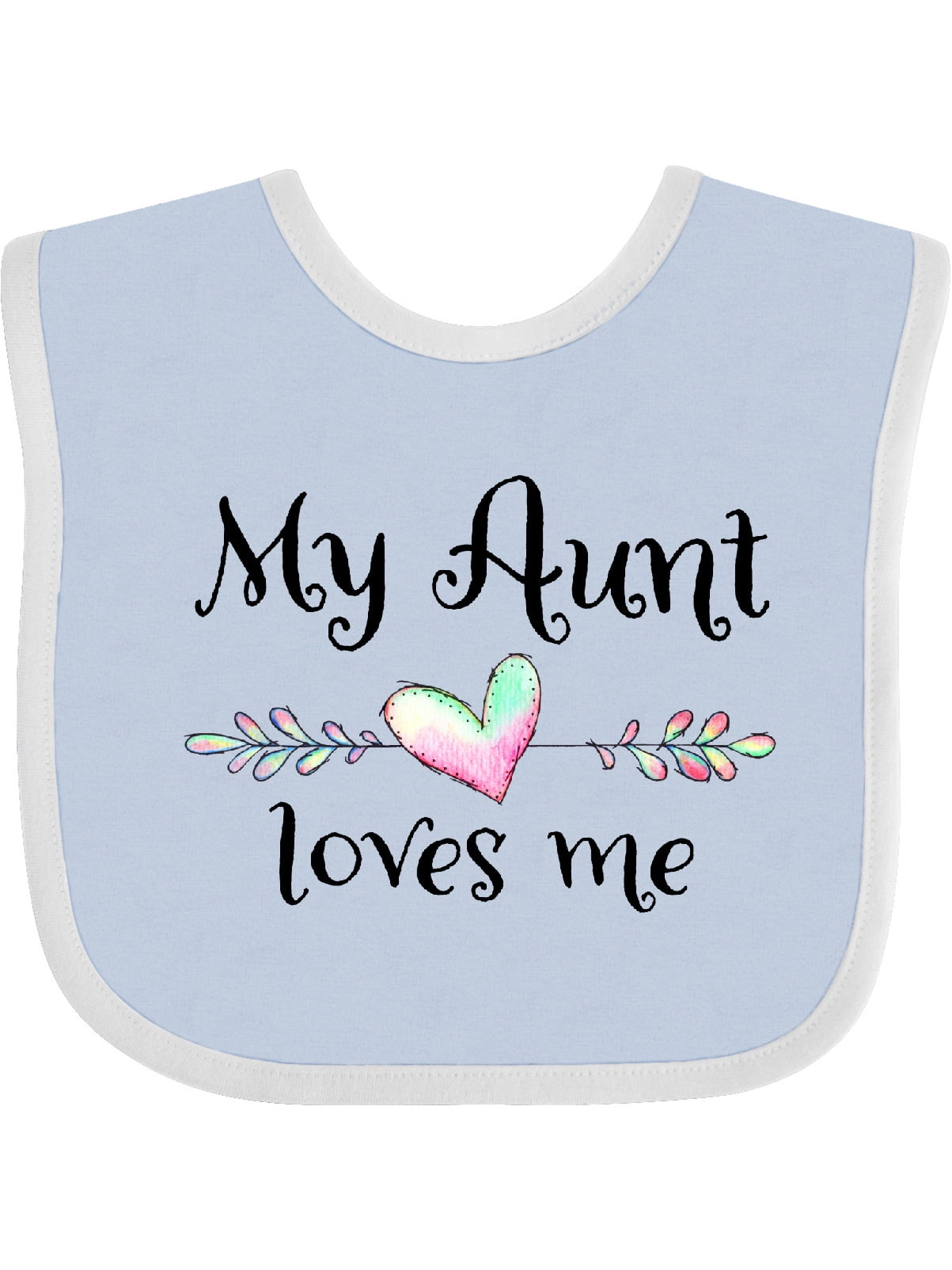 Inktastic My Aunt Loves Me- Heart Boys or Girls Baby Bib - Walmart.com