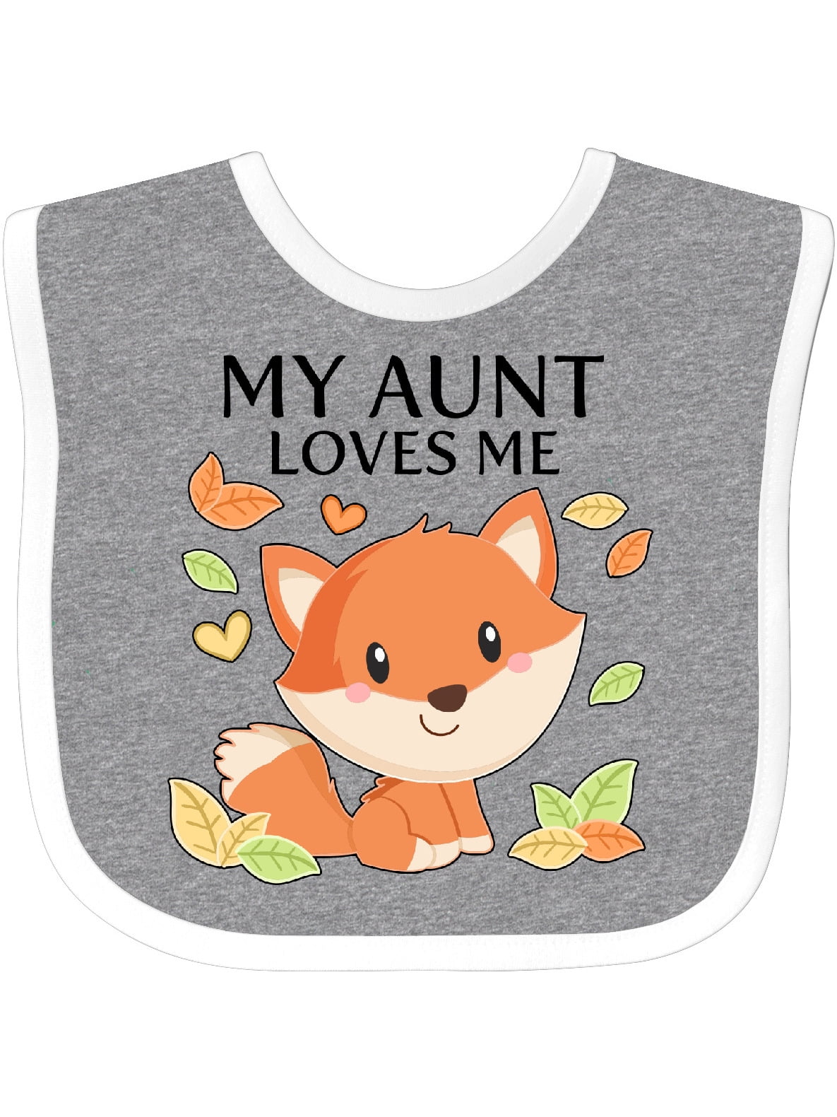 Inktastic My Aunt Loves Me- Little Fox Boys or Girls Baby Bib - Walmart.com
