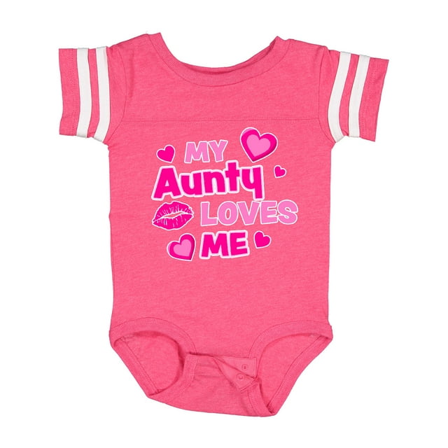 Inktastic My Aunty Loves Me with Hearts and Kiss Boys or Girls Baby Bodysuit - Walmart.com