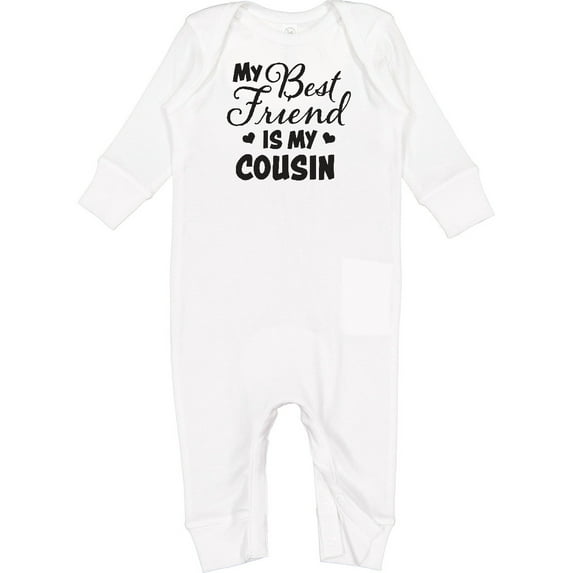Inktastic My Best Friend is My Cousin with Hearts Baby Romper Coveralls ...