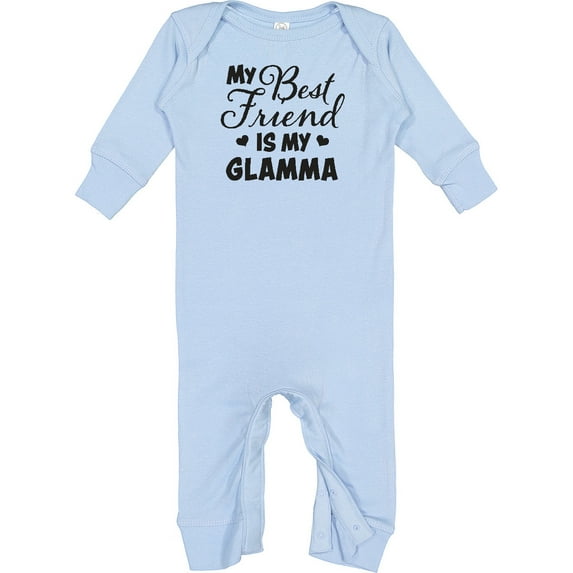 Inktastic My Best Friend is My Glamma with Hearts Baby Romper Coveralls ...