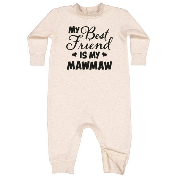 Inktastic My Best Friend is My Mawmaw with Hearts Baby Fleece Romper ...
