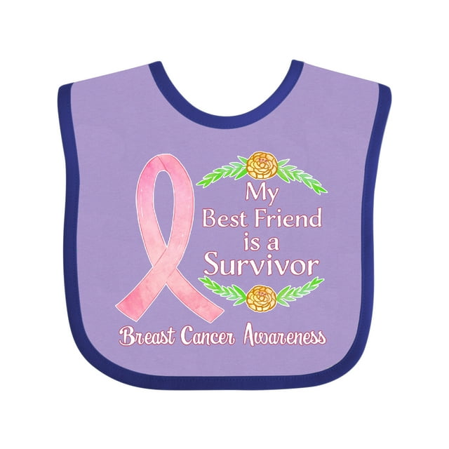 Inktastic My Best Friend is a Survivor Breast Cancer Awareness Boys or Girls Baby Bib - Walmart.com