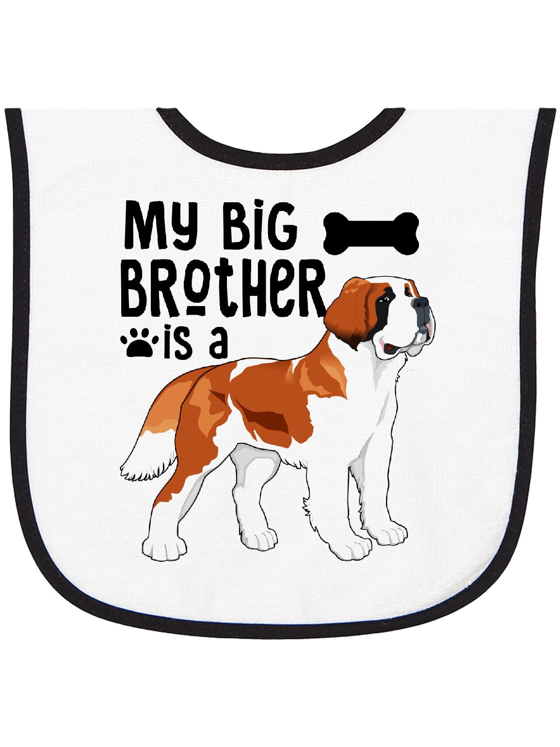 Inktastic My Big Brother is a Saint Bernard Baby Terry Cloth Bib ...