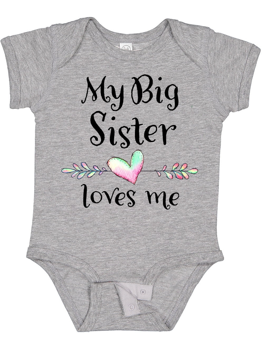 Inktastic My Big Sister Loves Me- Heart Boys or Girls Baby Bodysuit - Walmart.com