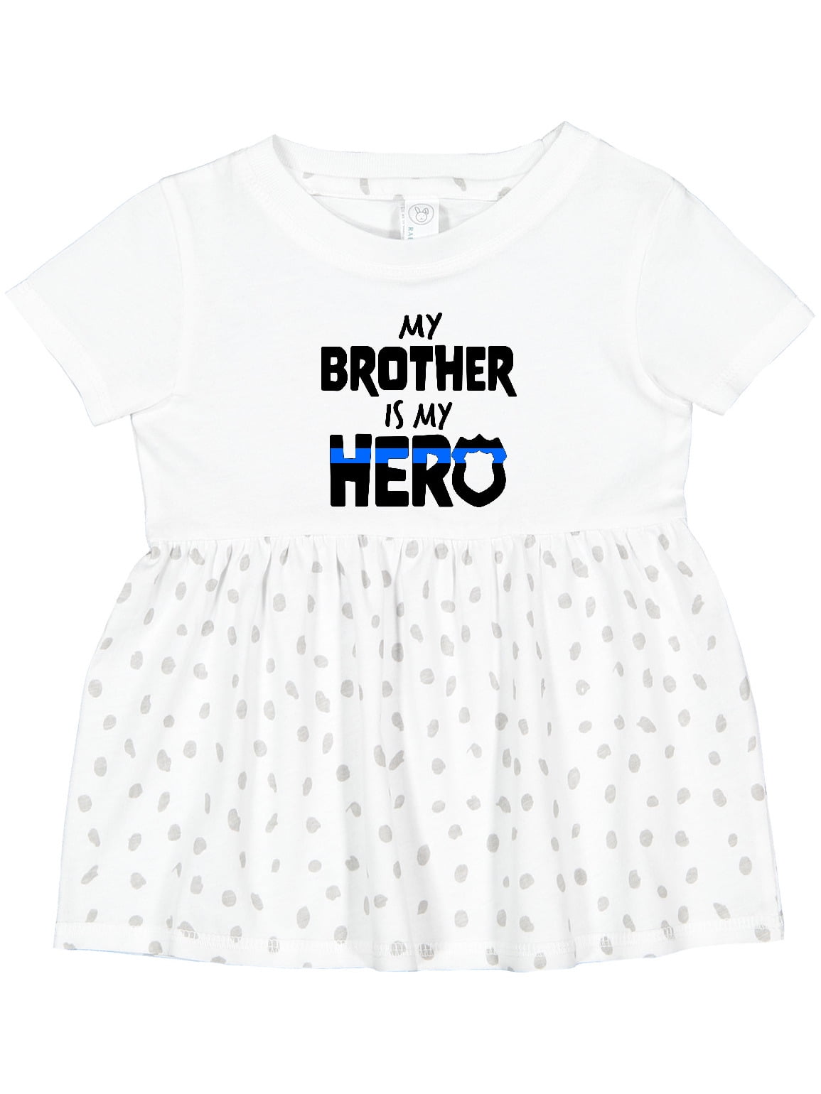 Inktastic My Brother is My Hero Police Officer Family Girls Baby Dress ...