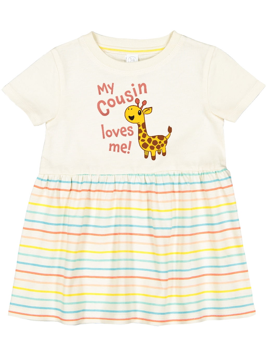 Inktastic My Cousin Loves Me Cute Giraffe Girls Baby Dress - Walmart.com
