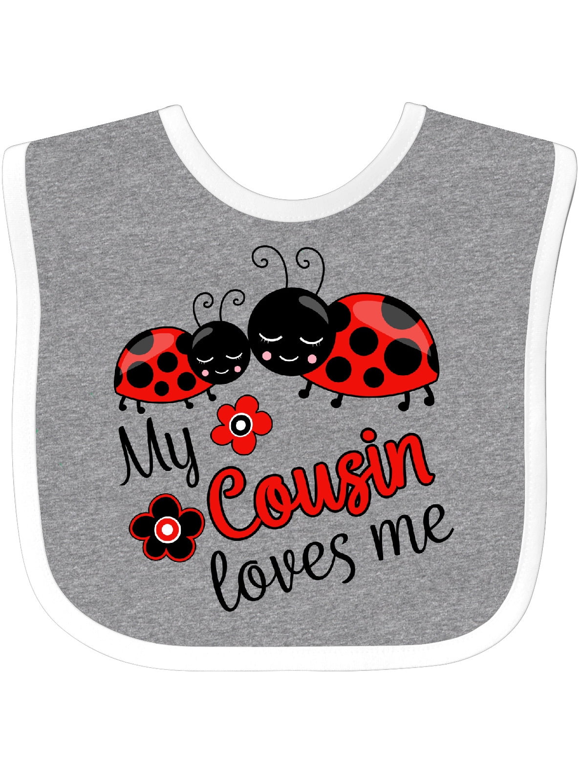 Inktastic My Cousin Loves Me with Cute Ladybugs Boys or Girls Baby Bib - Walmart.com