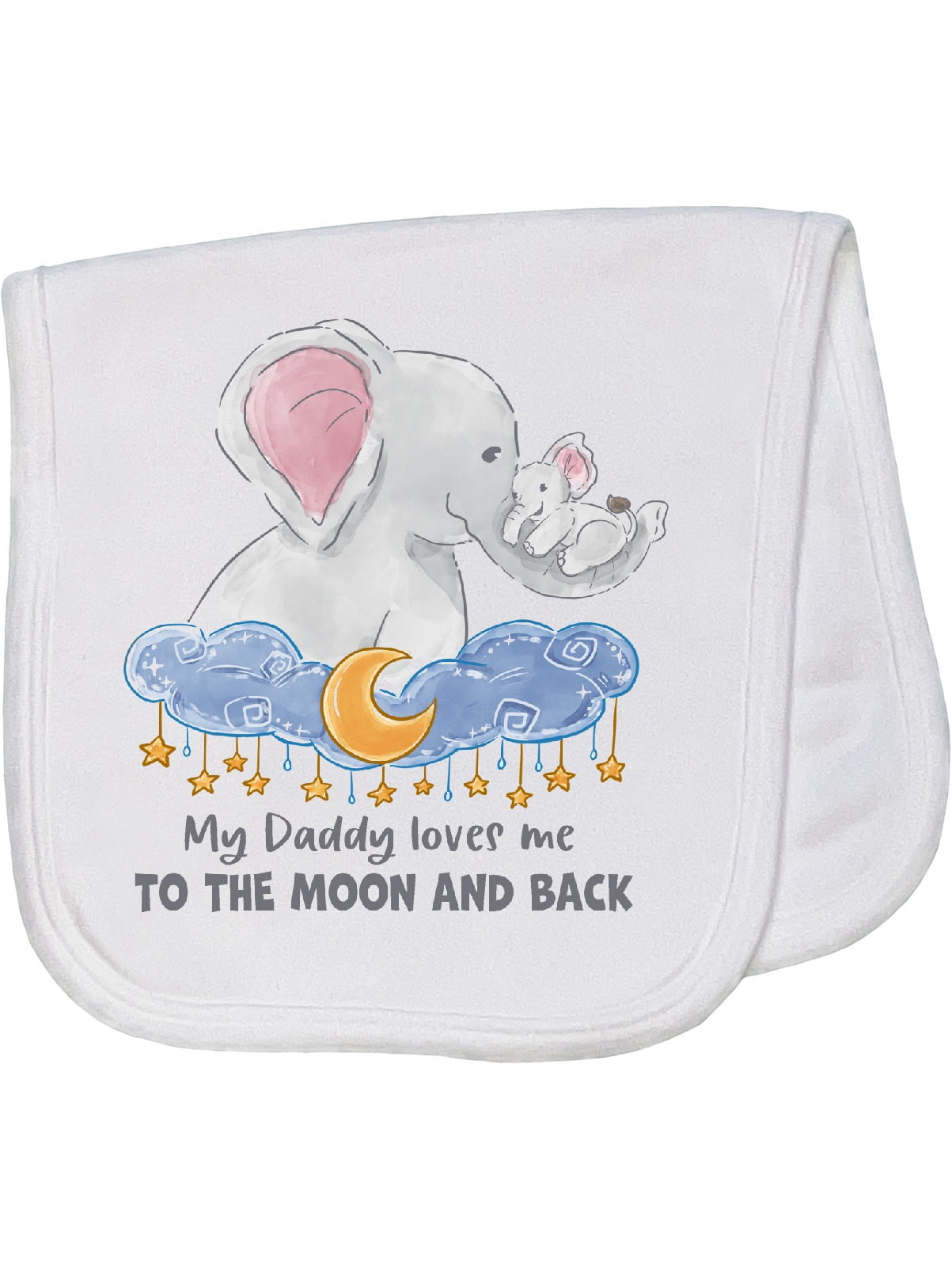 Inktastic My Daddy Loves Me to the Moon and Back Elephant Family Baby Burp Cloth - Walmart.com
