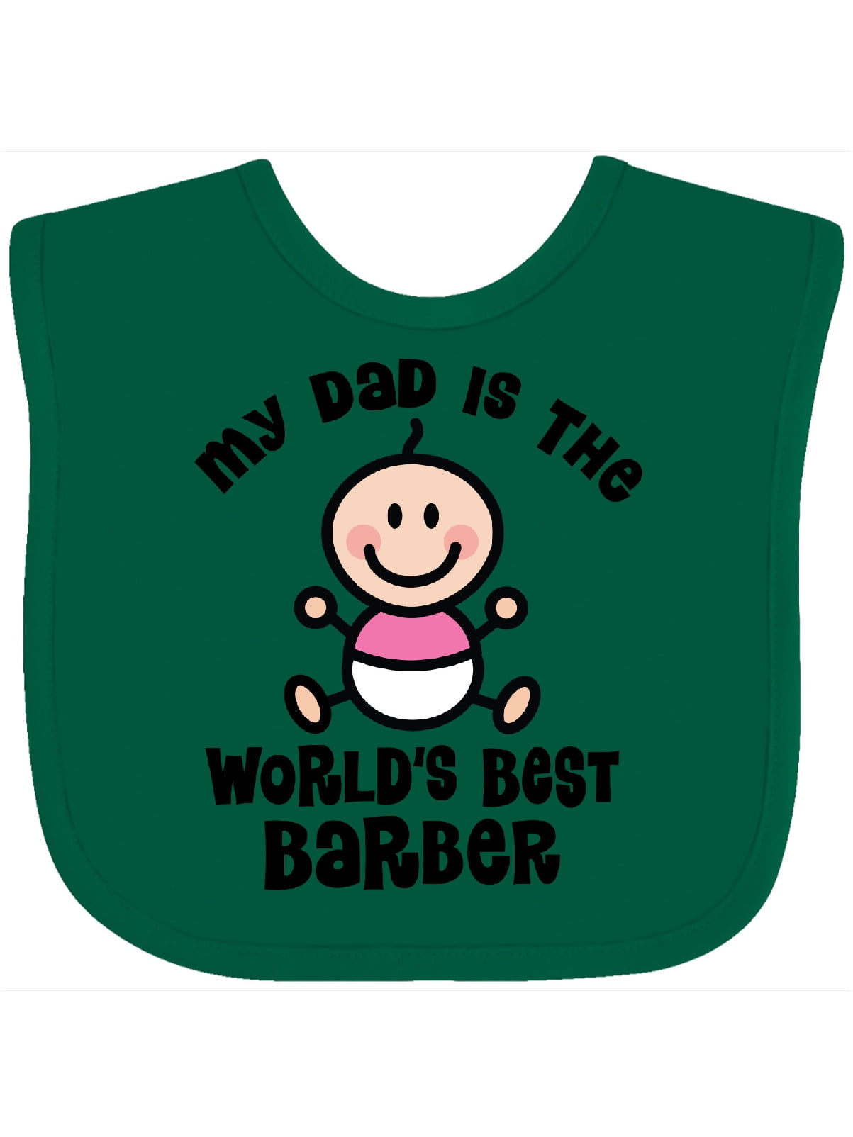 Inktastic My Daddy Worlds Best Barber Girls Baby Bib - Walmart.com