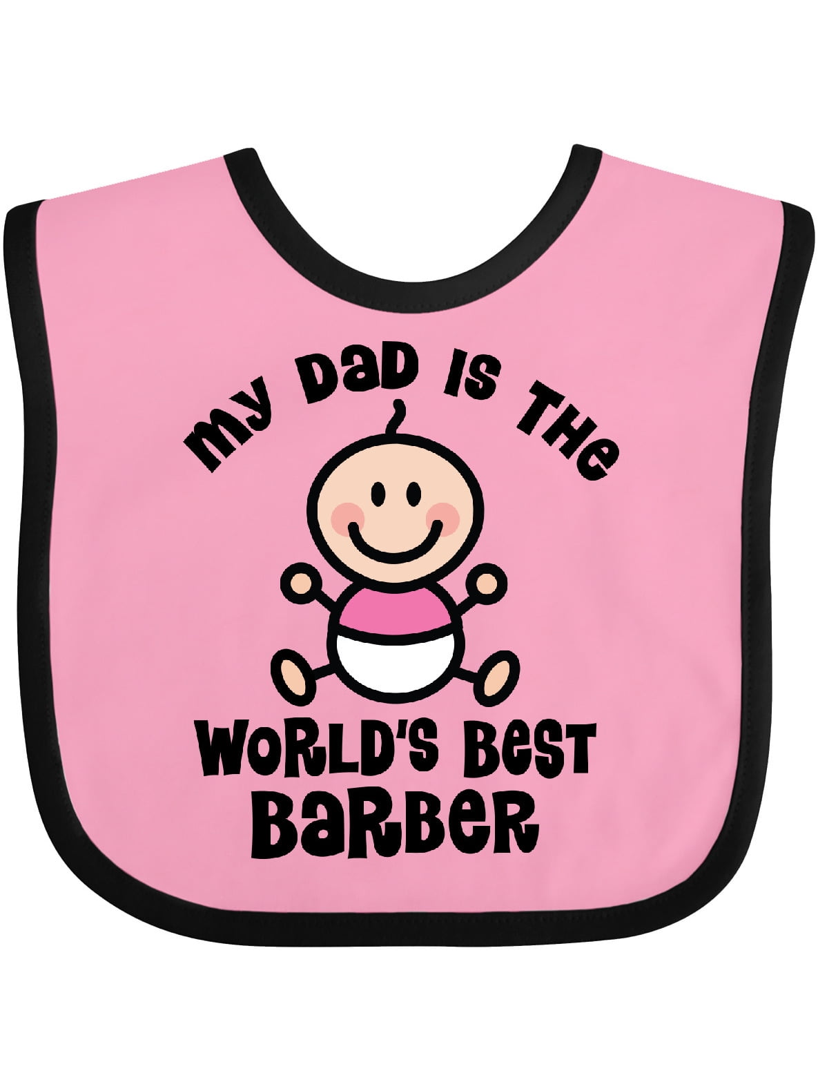 Inktastic My Daddy Worlds Best Barber Girls Baby Bib - Walmart.com