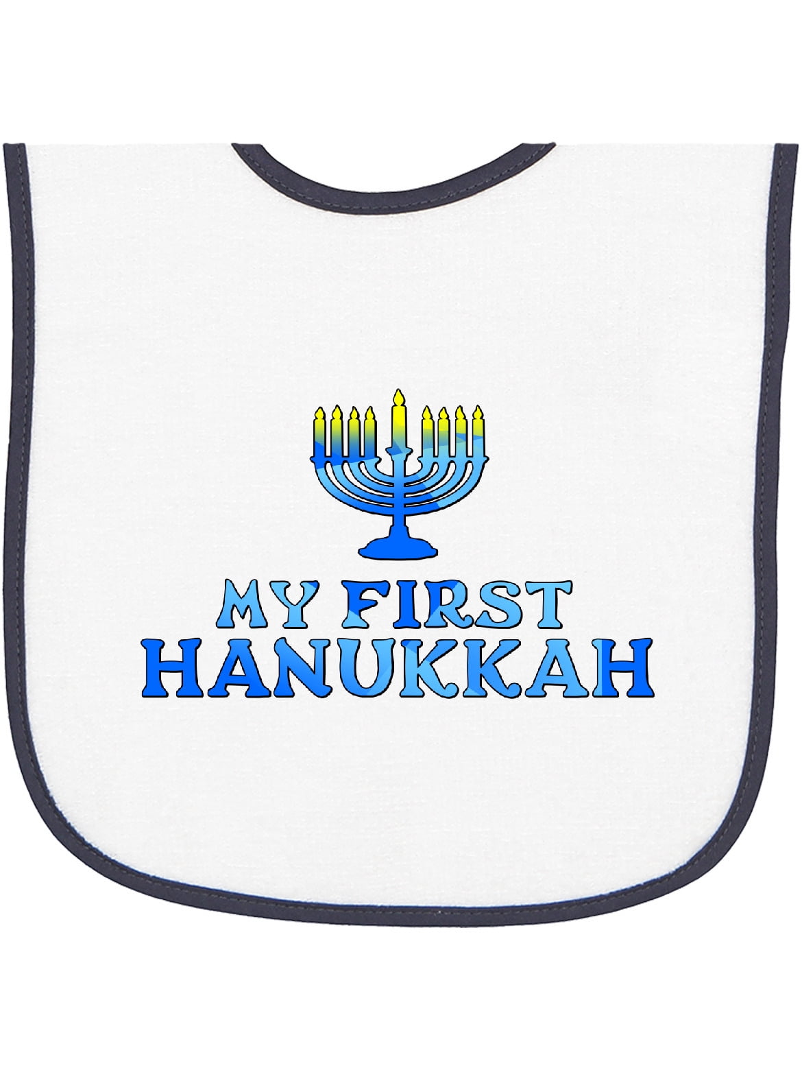 Inktastic My First Hanukkah with Menorah Baby Terry Cloth Bib - Walmart.com