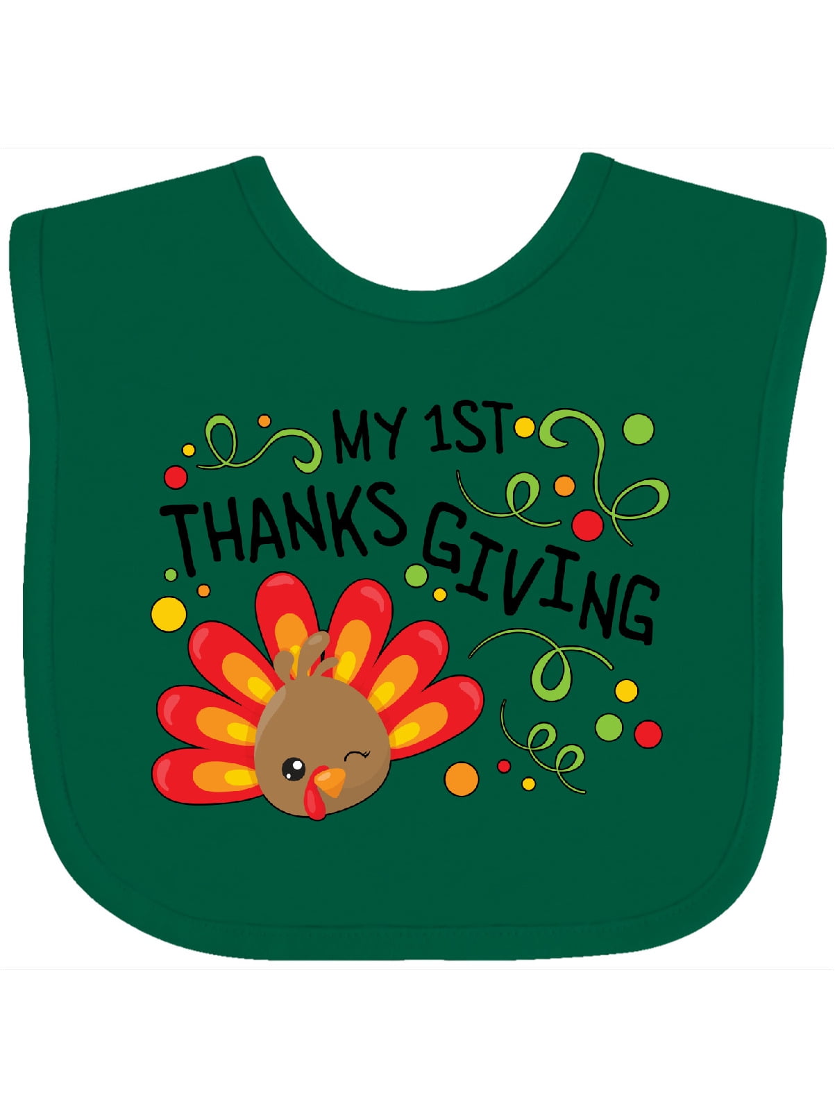Inktastic My First Thanksgiving Cute Turkey Boys or Girls Baby Bib ...