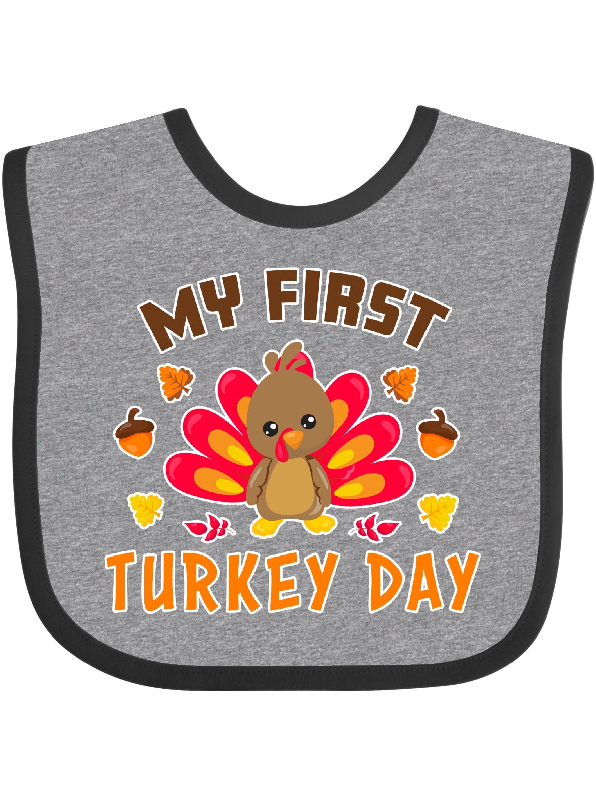 Inktastic My First Turkey Day with Turkey and Leaves Boys or Girls Baby ...