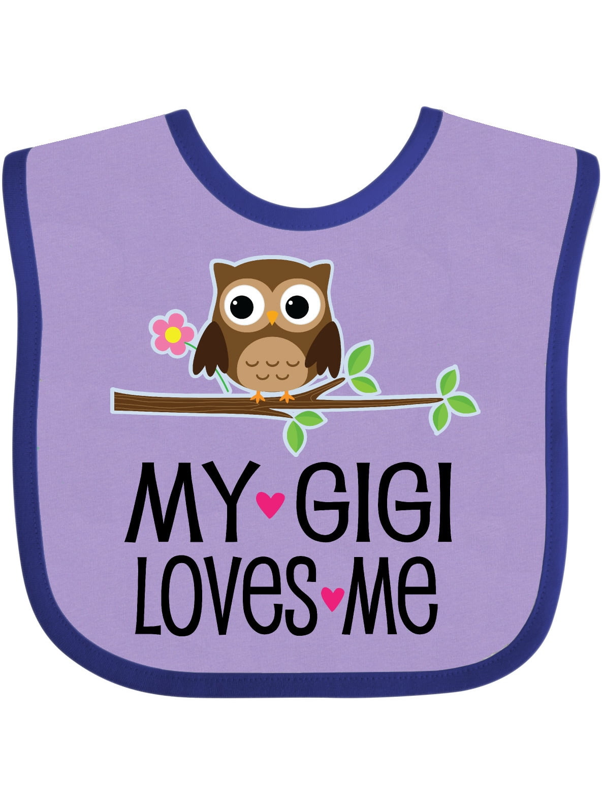Inktastic My Gigi Loves Me Girl Owl Girls Baby Bib - Walmart.com