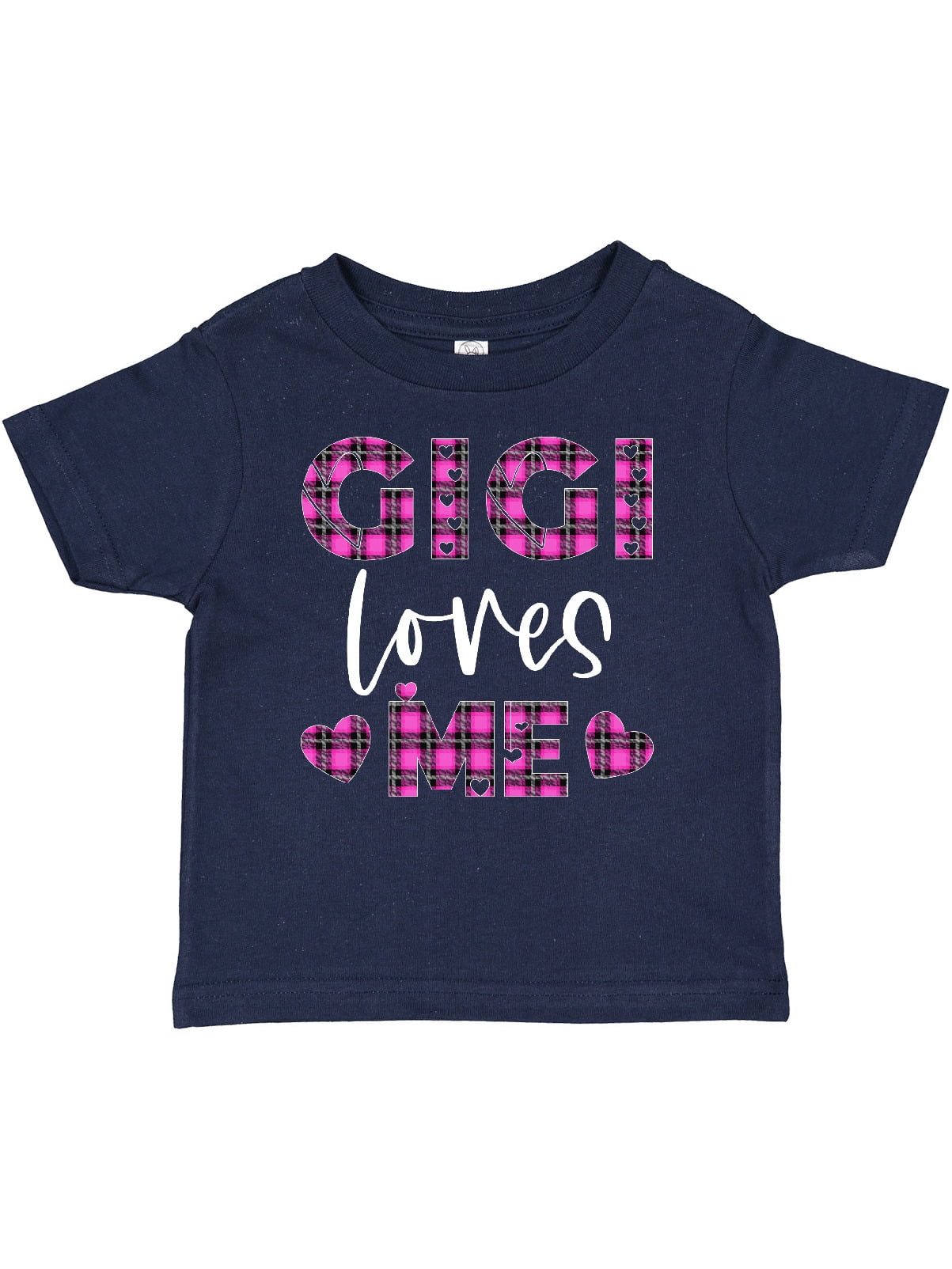 Inktastic My Gigi Loves Me Hearts in Pink Plaid Boys or Girls Baby T-Shirt - Walmart.com