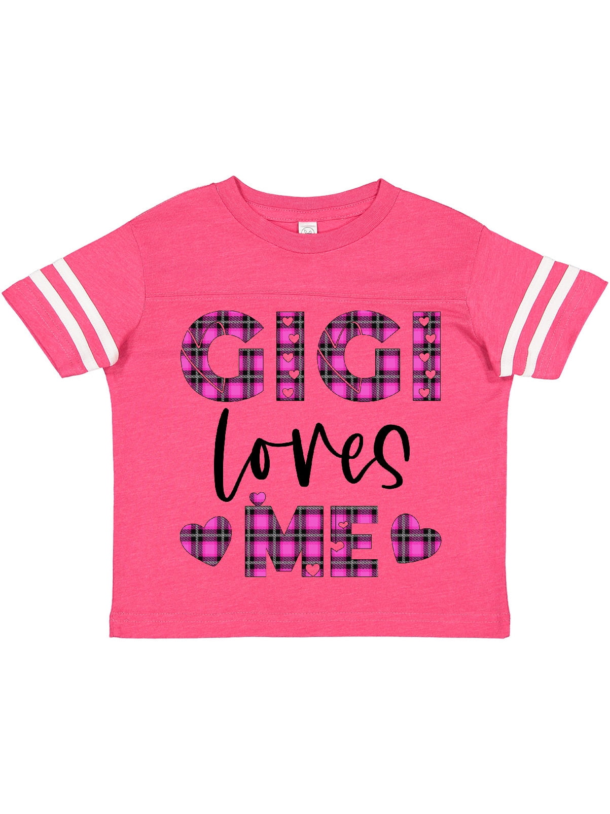 Inktastic My Gigi Loves Me Hearts in Pink Plaid Boys or Girls Toddler T-Shirt - Walmart.com