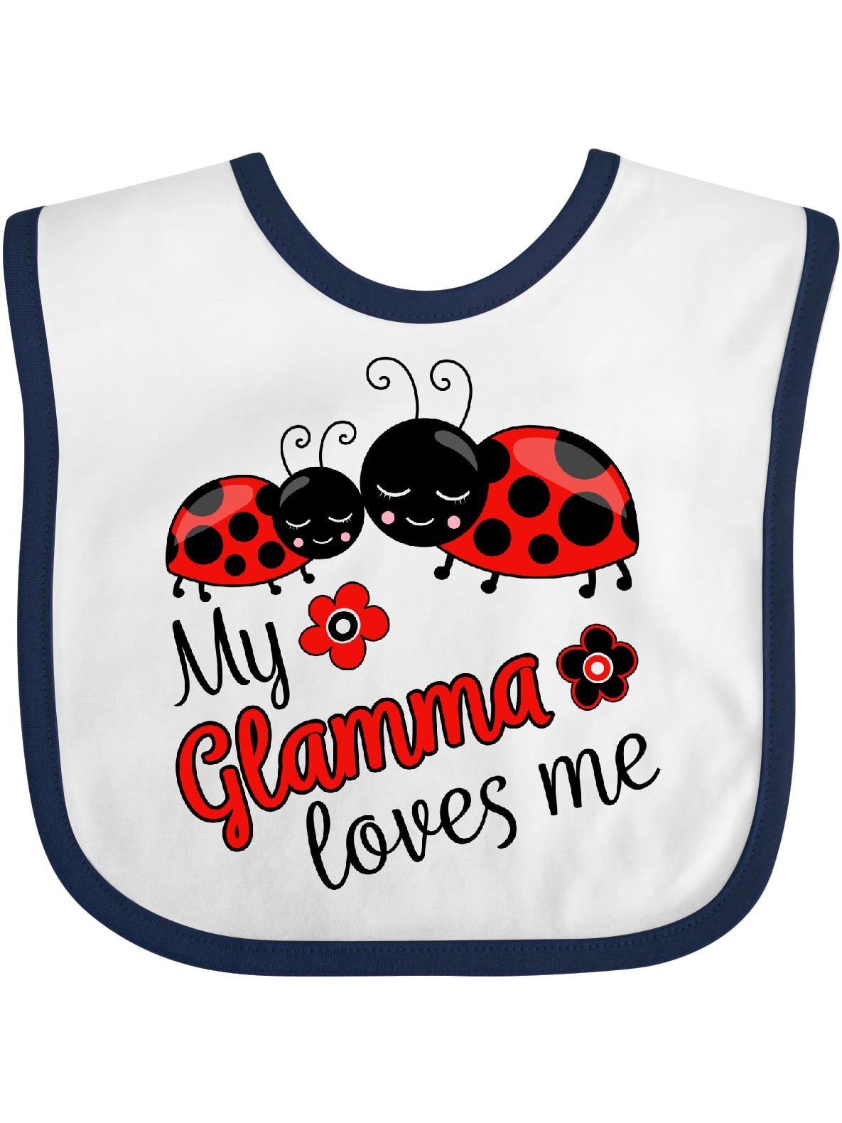 Inktastic My Glamma Loves Me with Cute Ladybugs Boys or Girls Baby Bib - Walmart.com