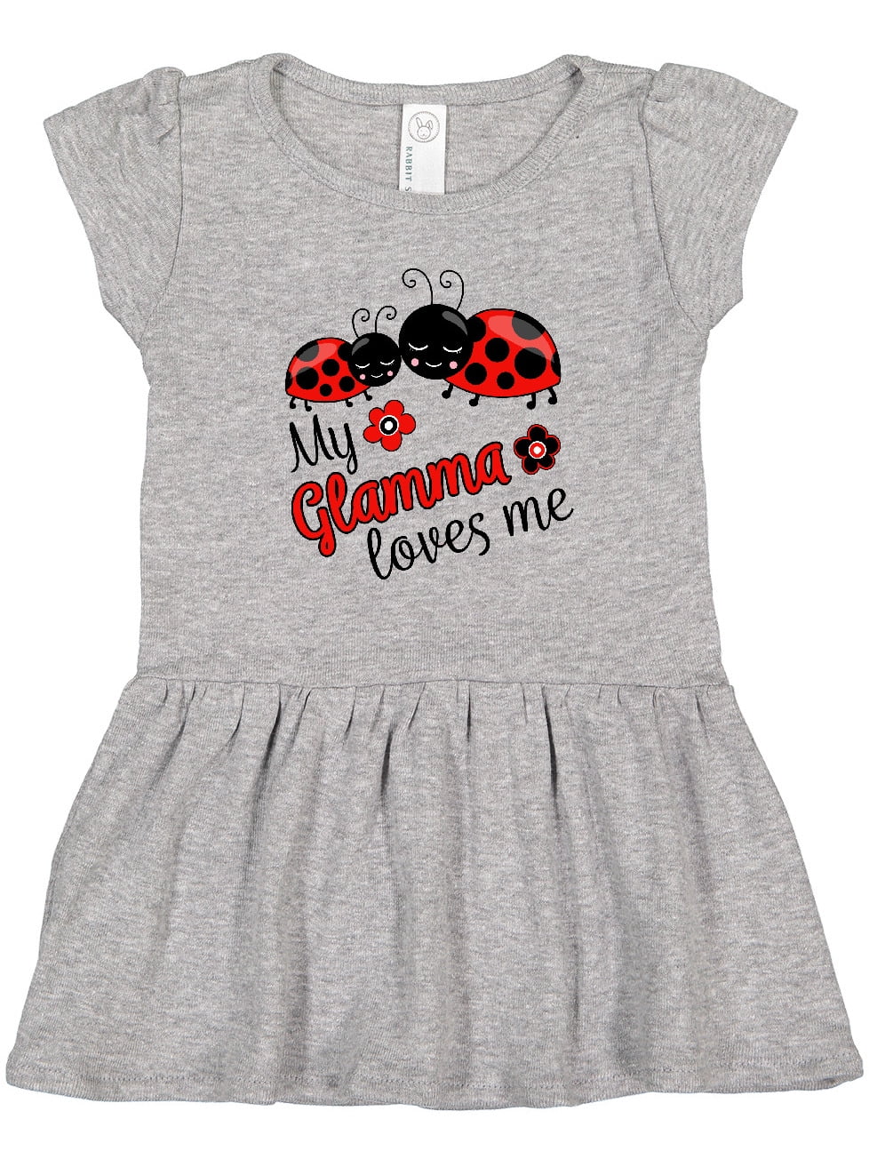 Inktastic My Glamma Loves Me with Cute Ladybugs Girls Toddler Dress - Walmart.com