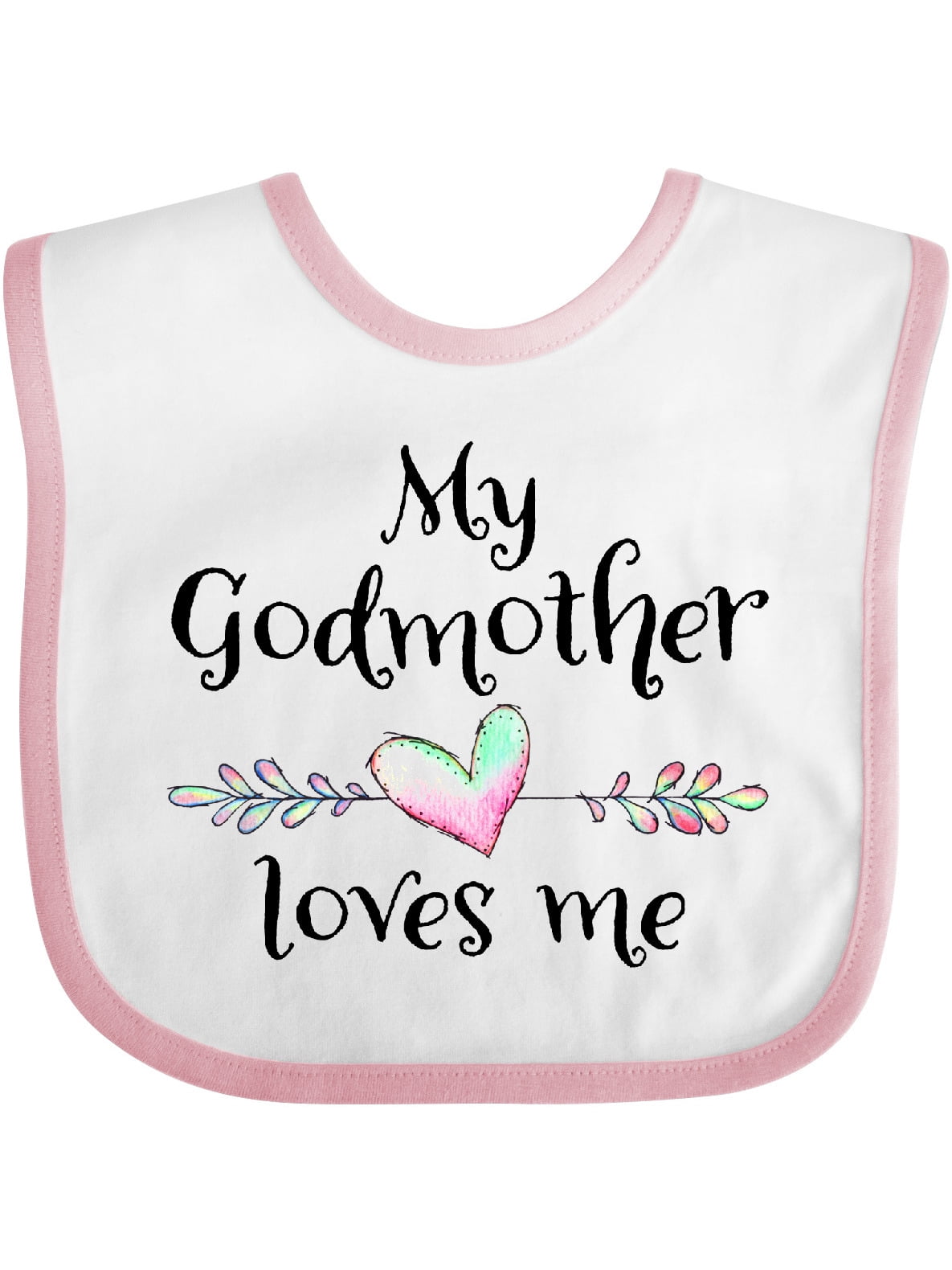 Inktastic My Godmother Loves Me- Heart Godchild Boys or Girls Baby Bib - Walmart.com