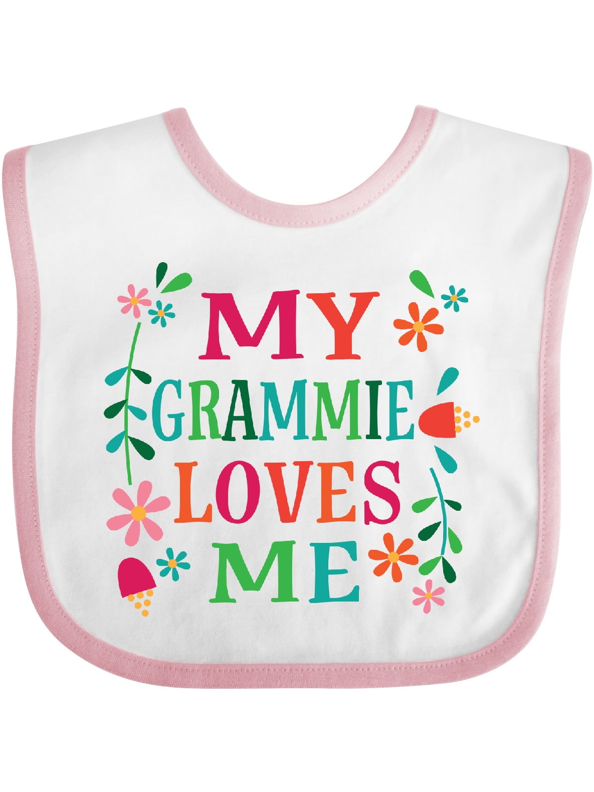 Inktastic My Grammie Loves Me Girl Grandchild Girls Baby Bib - Walmart.com