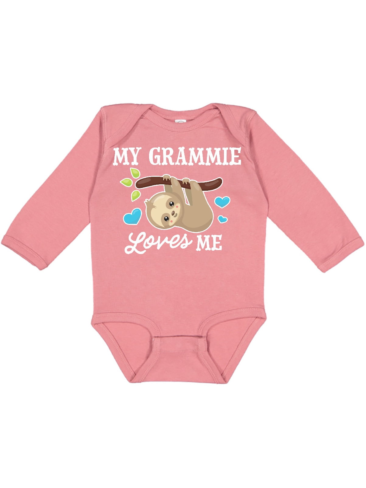 Inktastic My Grammie Loves Me with Sloth and Hearts Boys or Girls Long Sleeve Baby Bodysuit ...