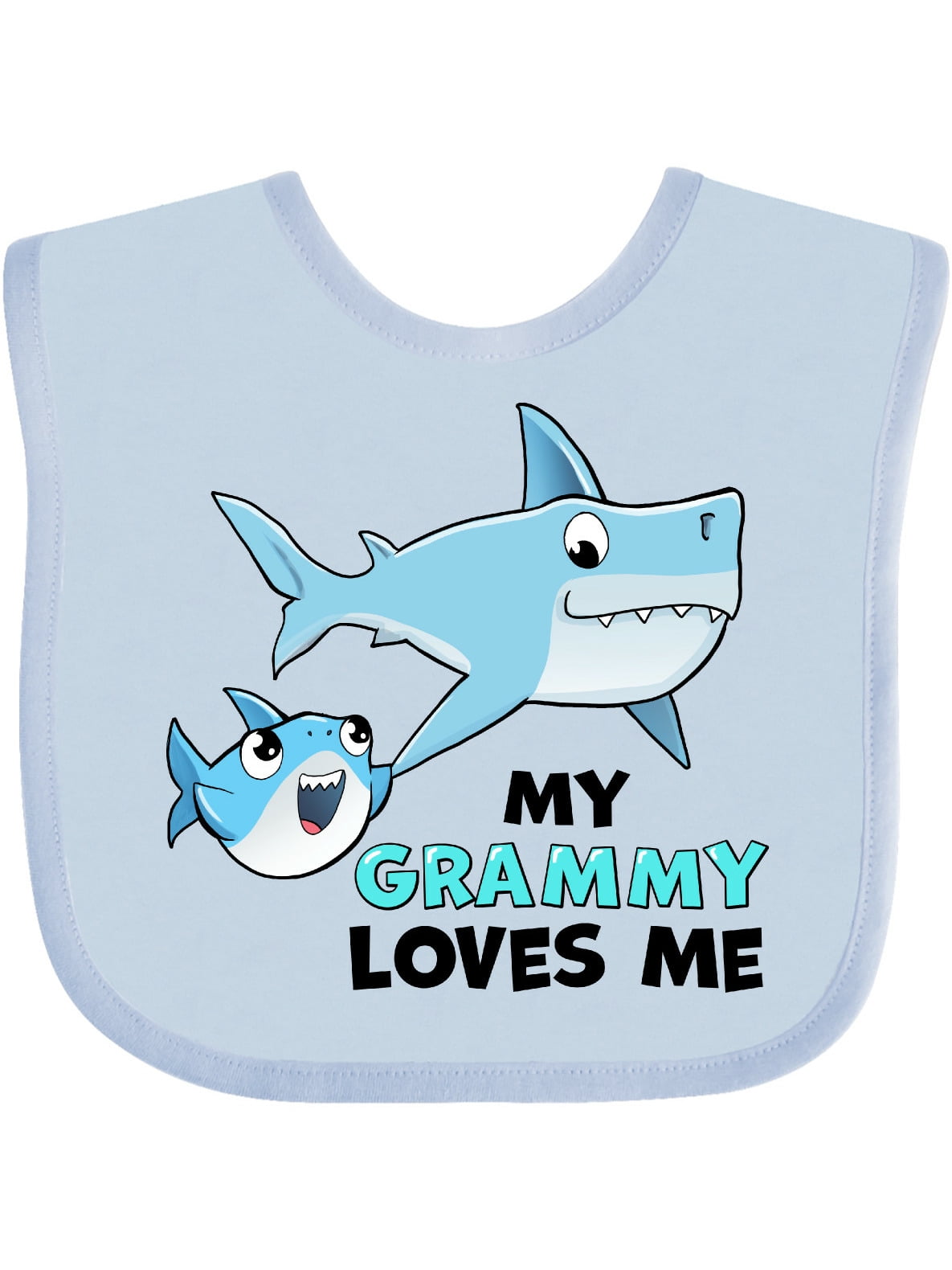 Inktastic My Grammy Loves Me with Cute Sharks Boys or Girls Baby Bib - Walmart.com
