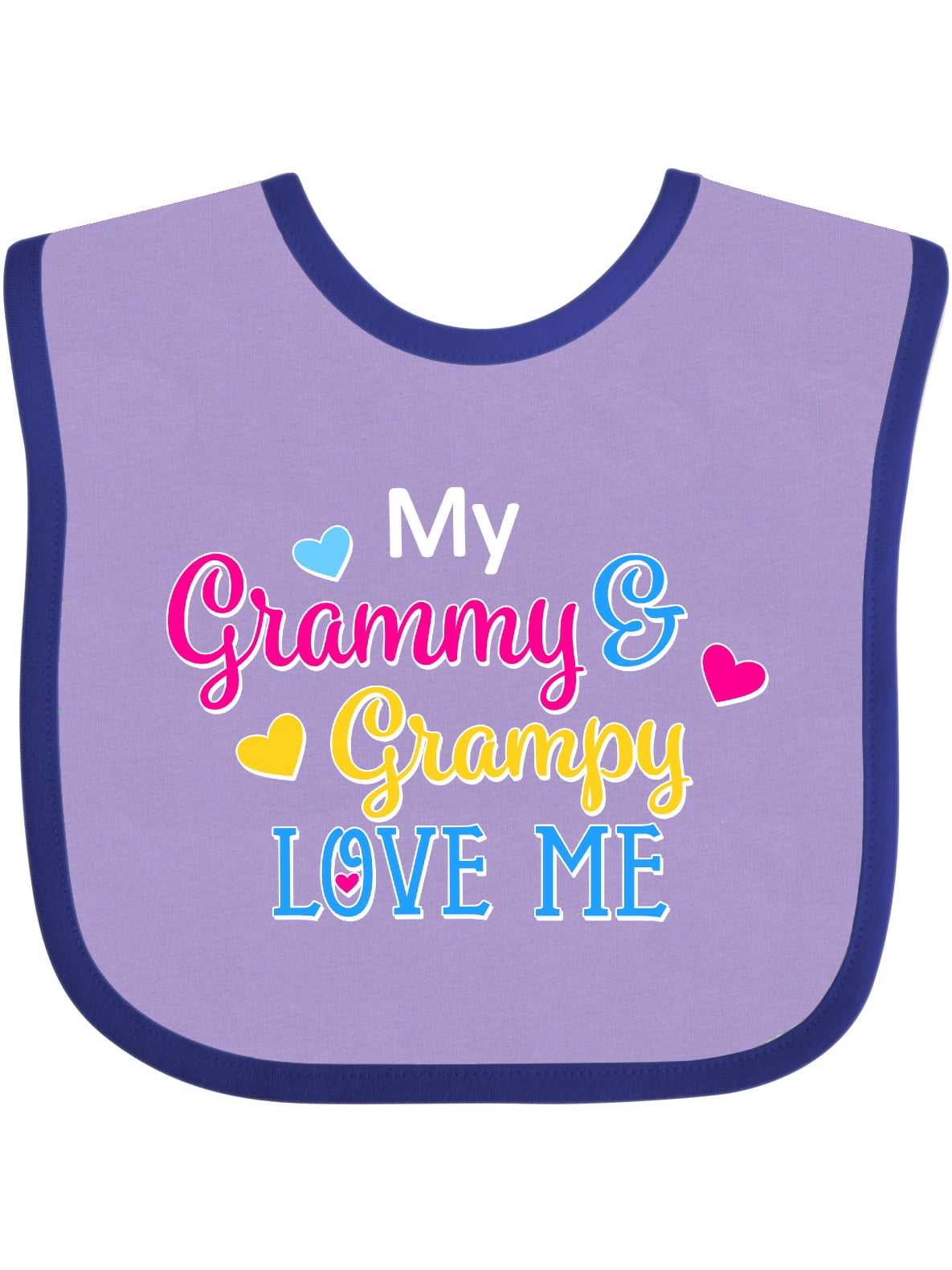 Inktastic My Grammy and Grampy Love Me with Hearts Boys or Girls Baby Bib - Walmart.com