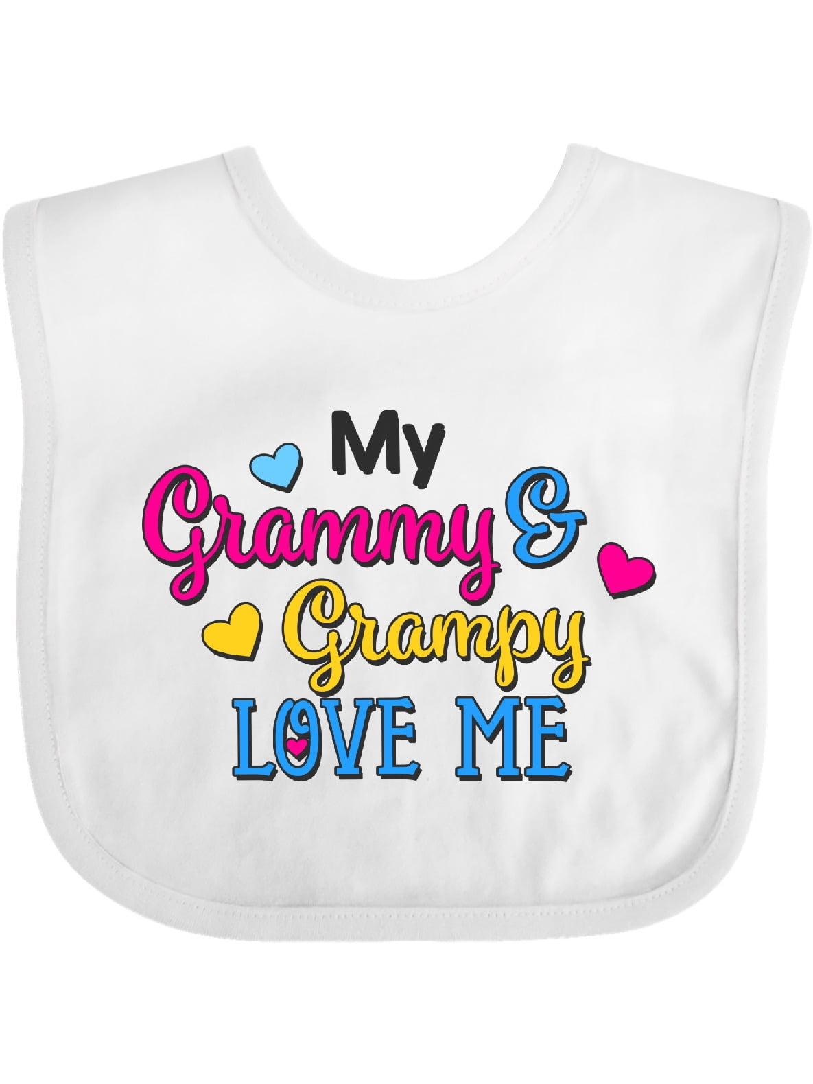 Inktastic My Grammy and Grampy Love Me with Hearts Boys or Girls Baby Bib - Walmart.com