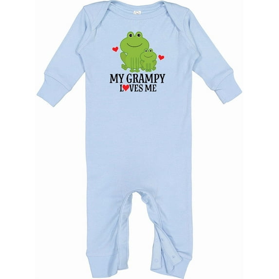 Inktastic My Grampy Loves Me Frog Baby Romper Coveralls - Walmart.com