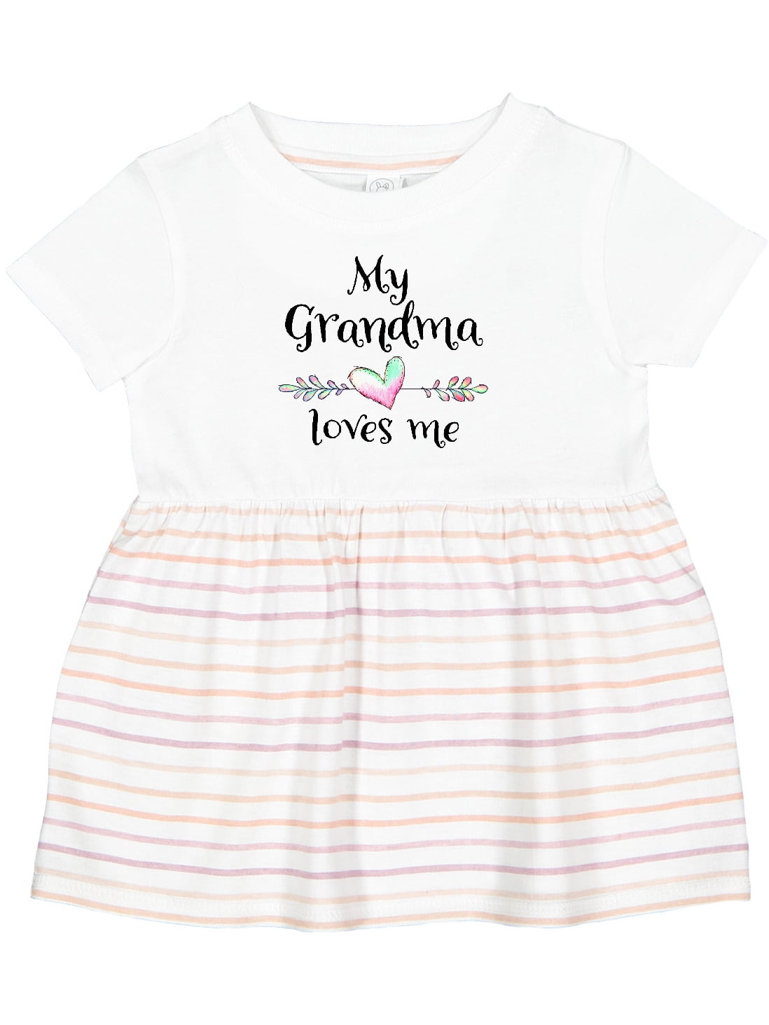 Inktastic My Grandma Loves Me Heart Grandchild Girls Baby Dress - Walmart.com