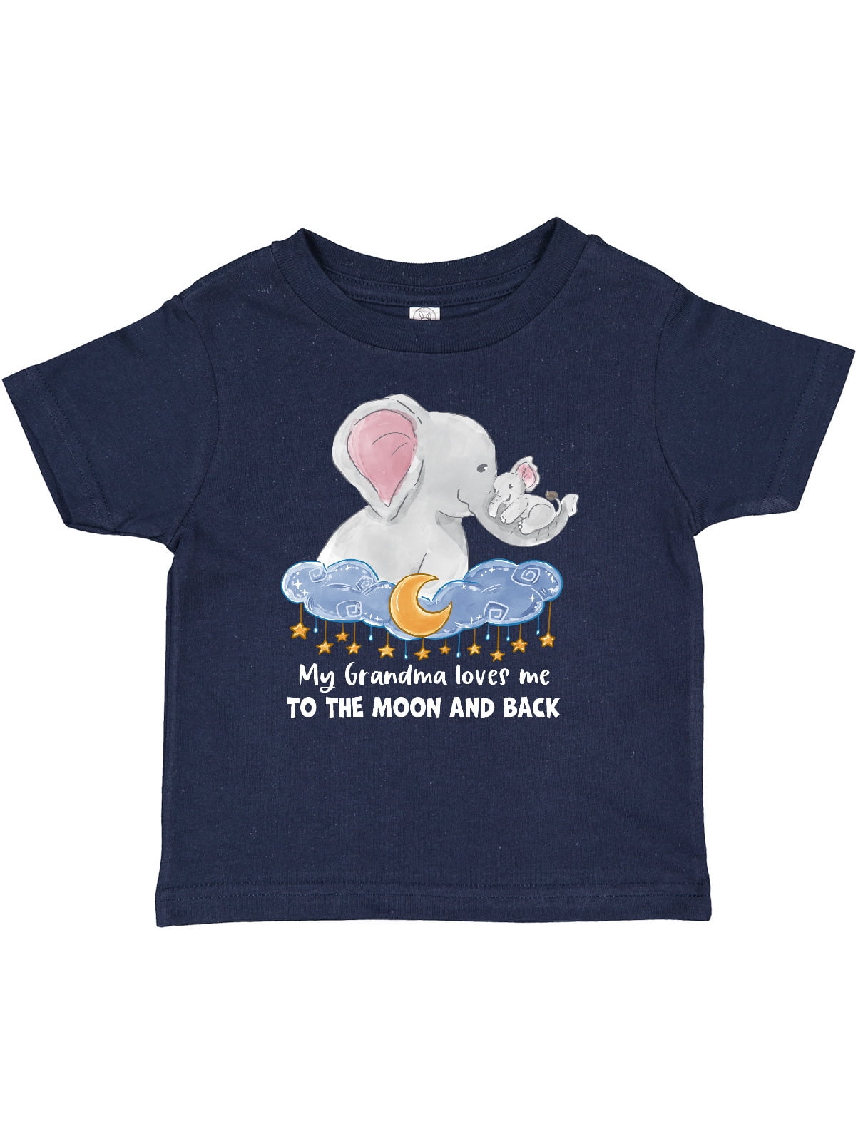 Inktastic My Grandma Loves Me to the Moon and Back Elephant Family Boys or Girls Baby T-Shirt ...