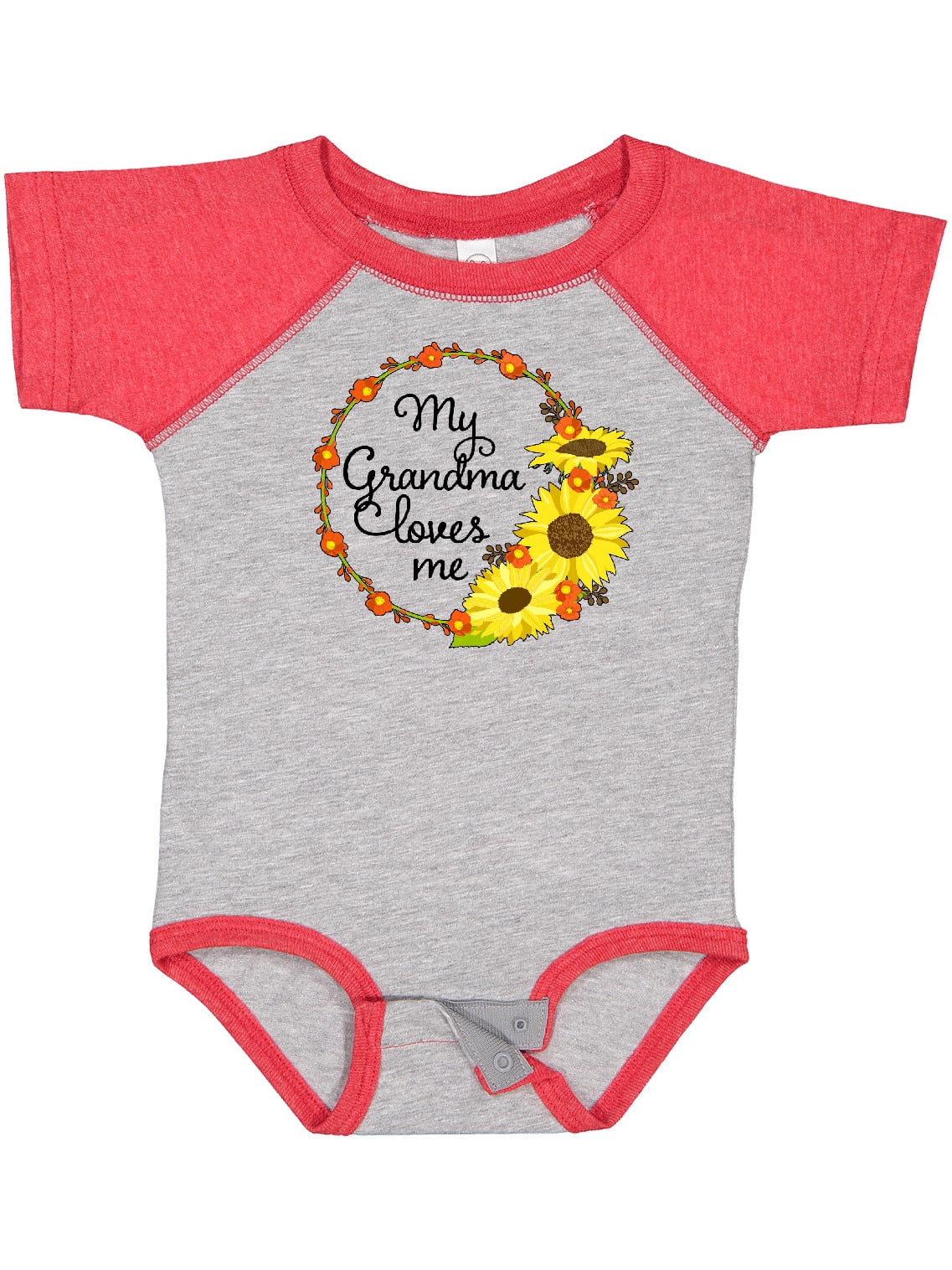 Inktastic My Grandma Loves Me with Sunflower Wreath Boys or Girls Baby Bodysuit - Walmart.com