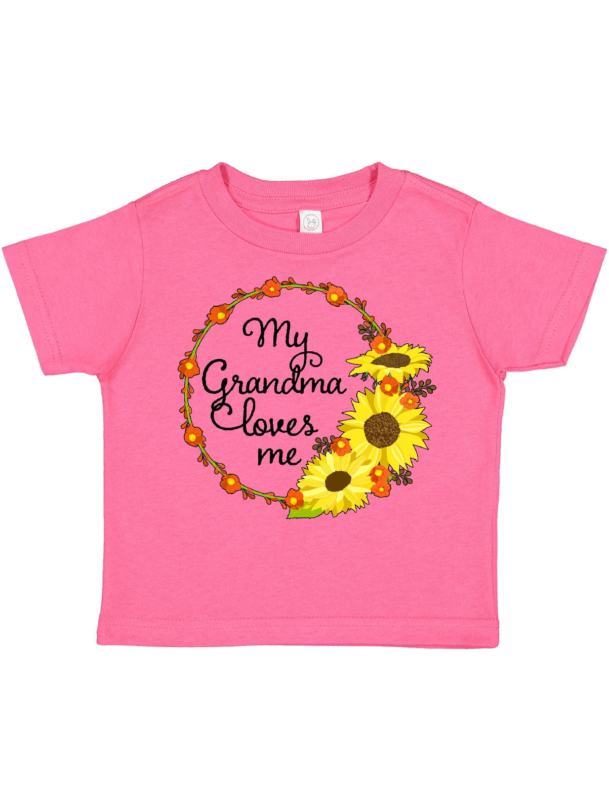 Inktastic My Grandma Loves Me with Sunflower Wreath Boys or Girls Toddler T-Shirt - Walmart.com