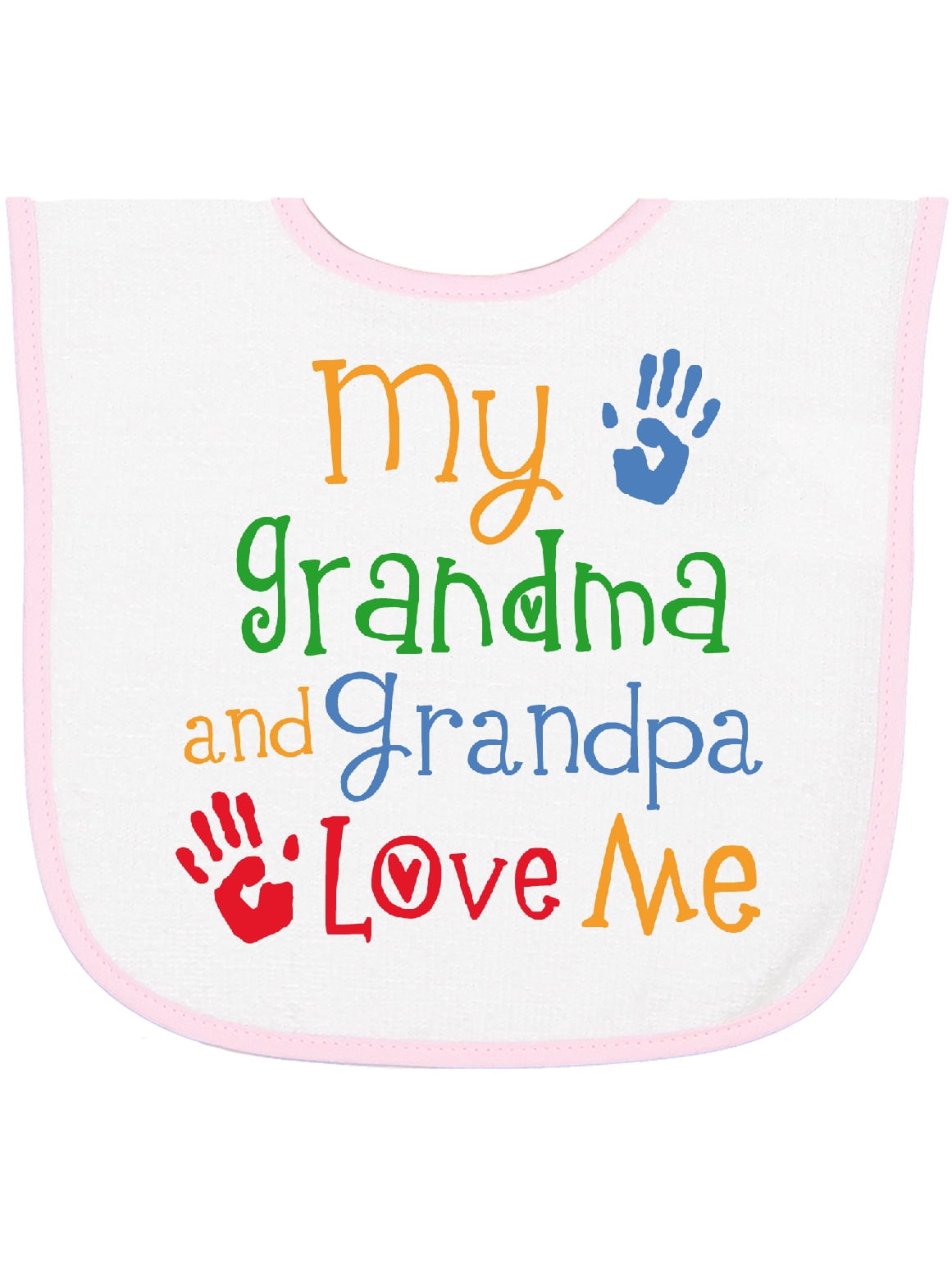 Inktastic My Grandma and Grandpa Love Me Baby Terry Cloth Bib - Walmart.com